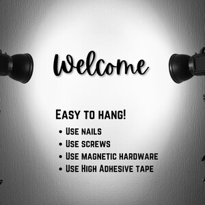 Welcome Metal Sign, Word Sign for Front Porch, Entryway Decorative ...
