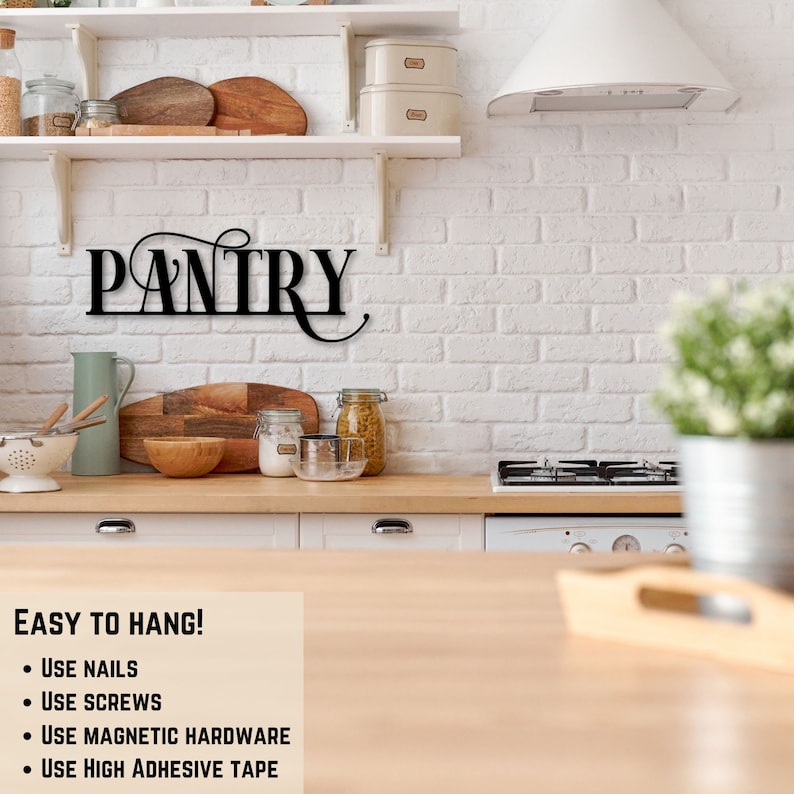 Pantry Sign, Pantry Metal Wall Art, Kitchen Decor, Pantry Door Sign ...