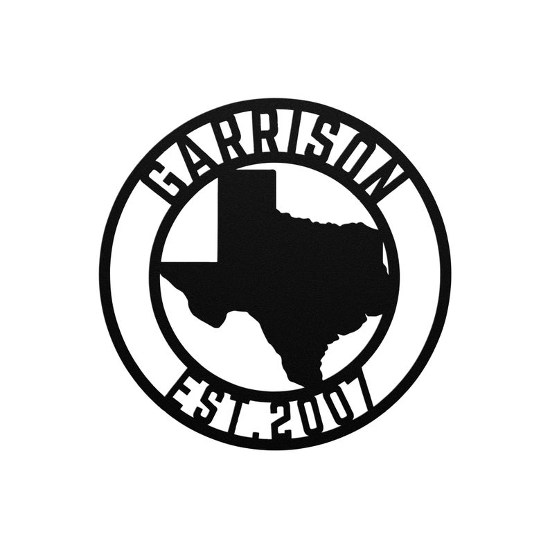 Personalized Texas State Sign, Custom State Metal Sign, Texas Name ...