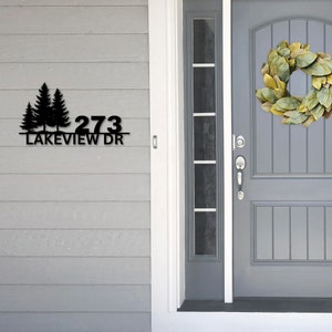 Personalized Address Metal Sign, Custom House Address Art, Front Door ...