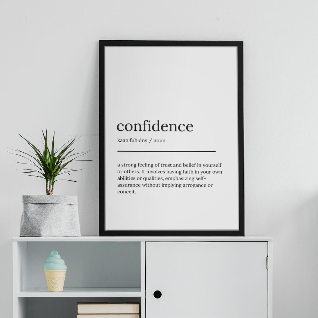 Confidence Definition Print, Motivational Wall Art, Self-esteem ...