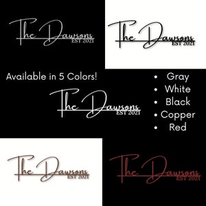 Personalized Last Name Metal Sign, Family Name Wall Art, Custom Family ...