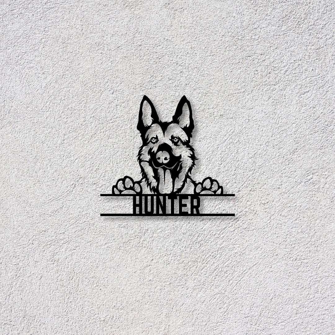 Personalized German Shepherd Metal Wall Art, German Shepherd Wall Decor ...