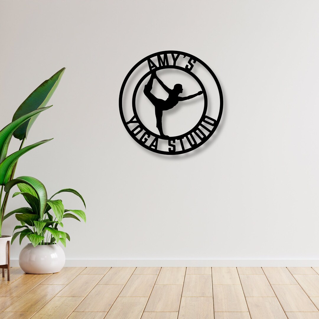 Personalized Yoga Metal Sign, Gym Sign, Yoga Studio Sign, Custom Yoga ...