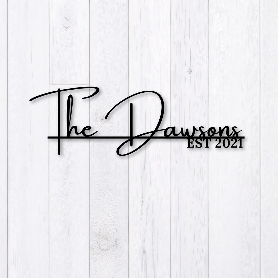 Personalized Last Name Metal Sign, Family Name Wall Art, Custom Family ...