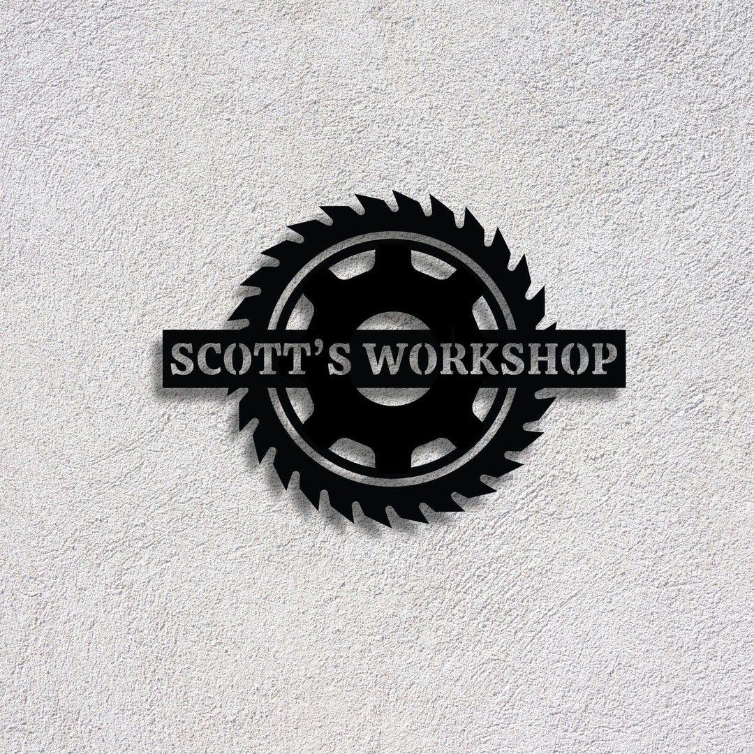 Personalized Workshop Sign, Man Cave Sign, Metal Shop Sign, Custom Name ...