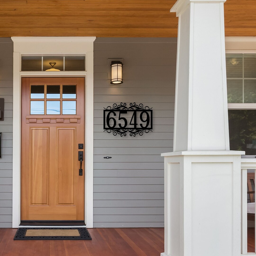 Personalized Metal Address Sign, Metal House Number Sign, House Address ...