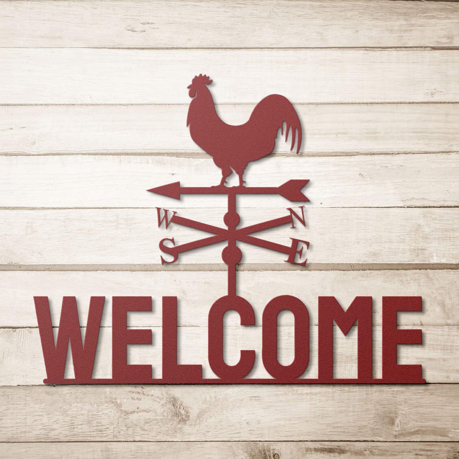 Welcome Farm Metal Sign, Chicken Coop Art, Outdoor Rooster Signage ...