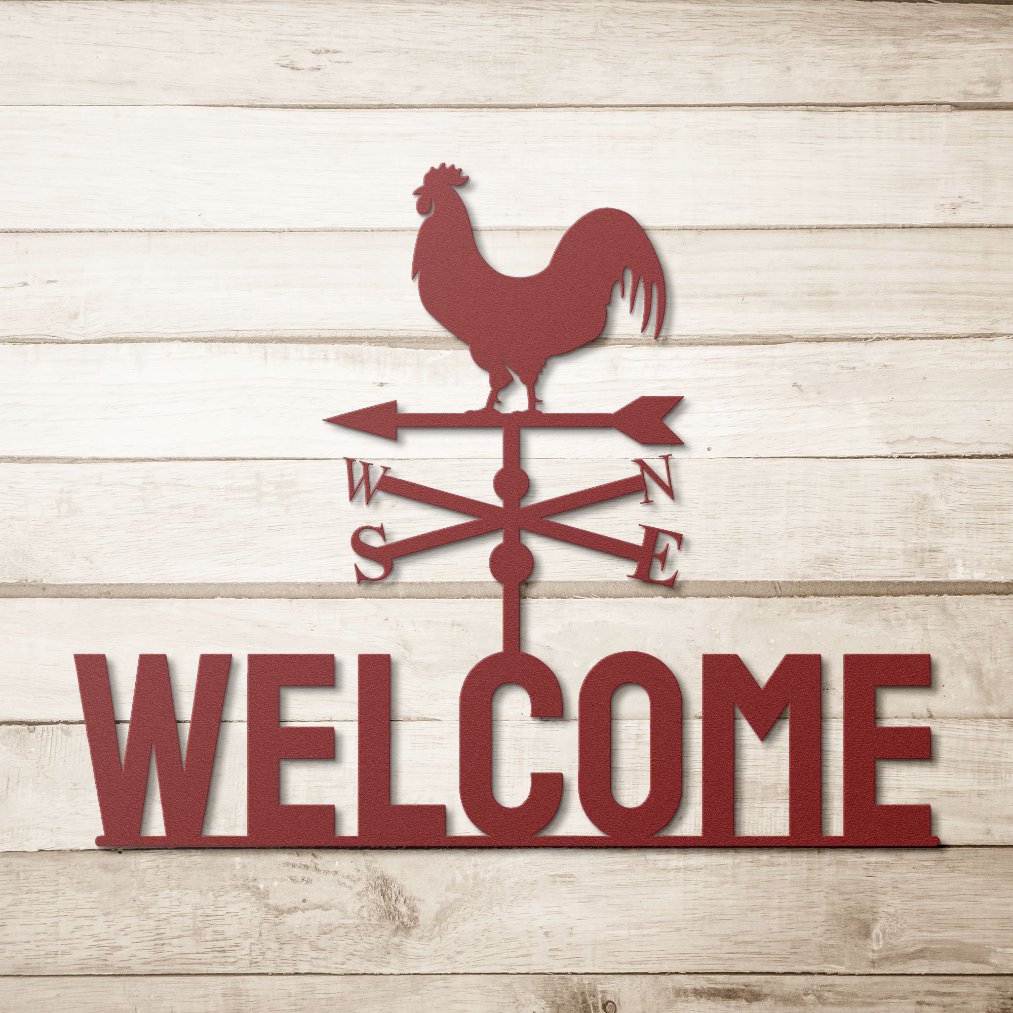 Welcome Farm Metal Sign, Chicken Coop Art, Outdoor Rooster Signage ...