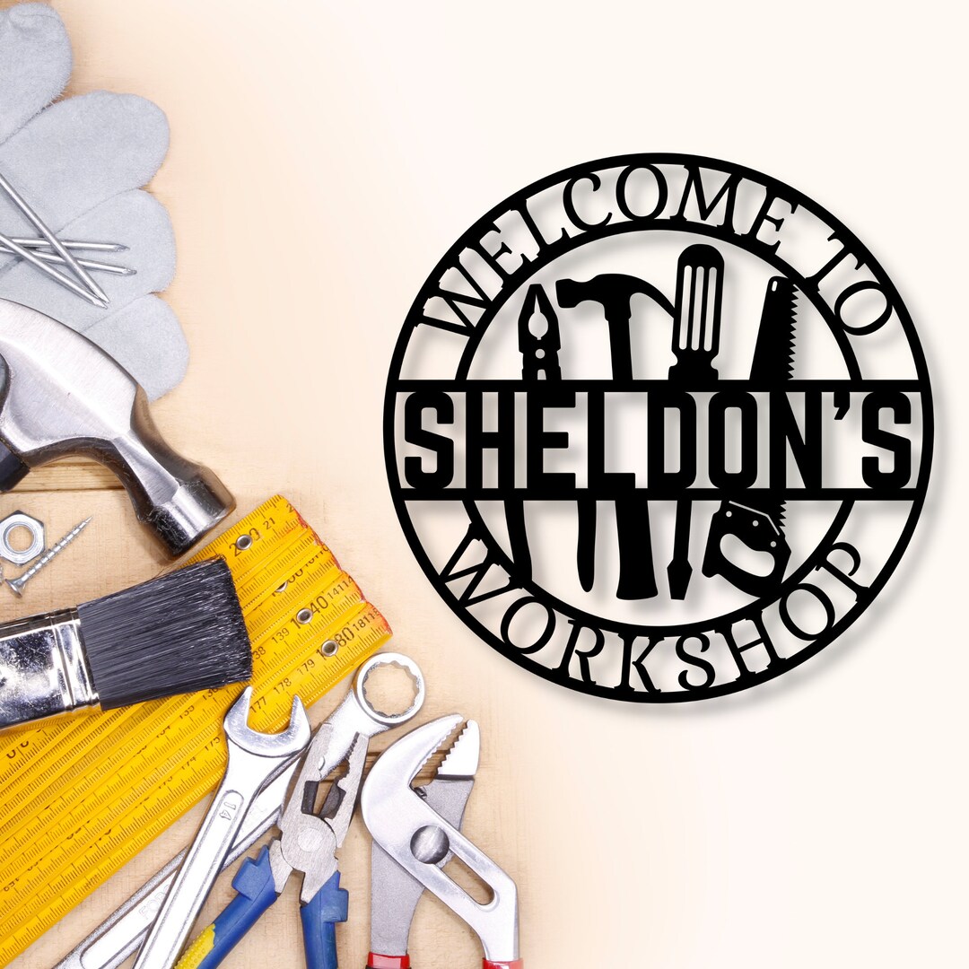 Personalized Metal Sign, Workshop Sign, Custom Metal Sign, Metal ...