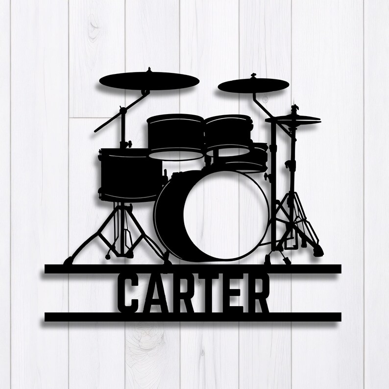 Personalized Drum Set Metal Sign, Drum Set Metal Art, Drum Set Sign ...