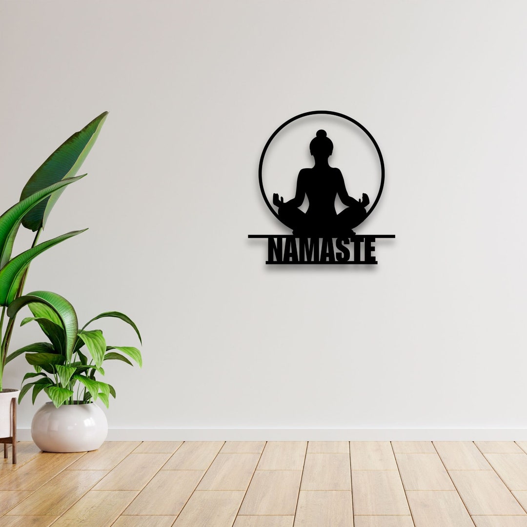 Namaste Metal Wall Sign, Yoga Wall Art, Namaste Decor, Yoga Gifts, Home ...