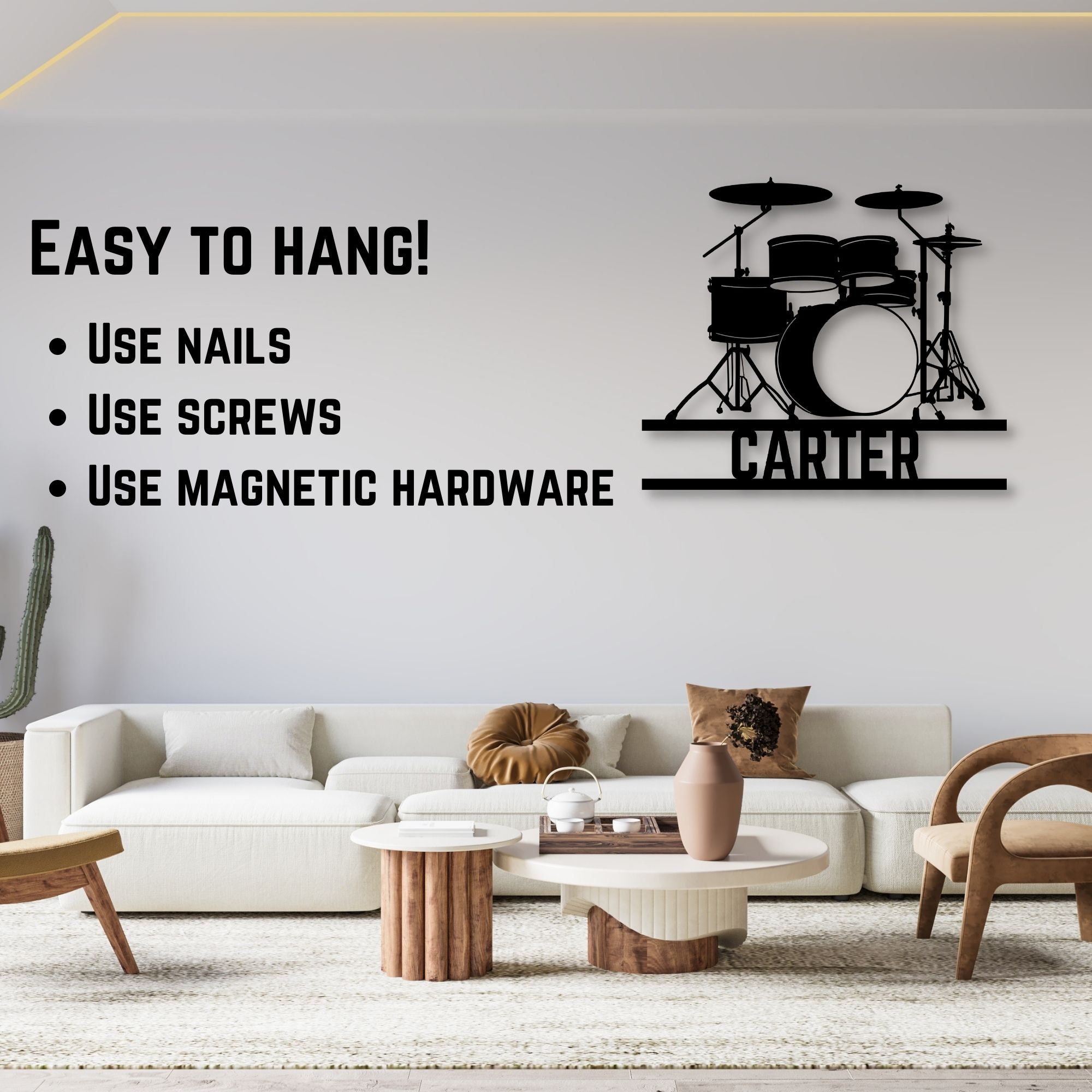 Personalized Drum Set Metal Sign, Drum Set Metal Art, Drum Set Sign ...