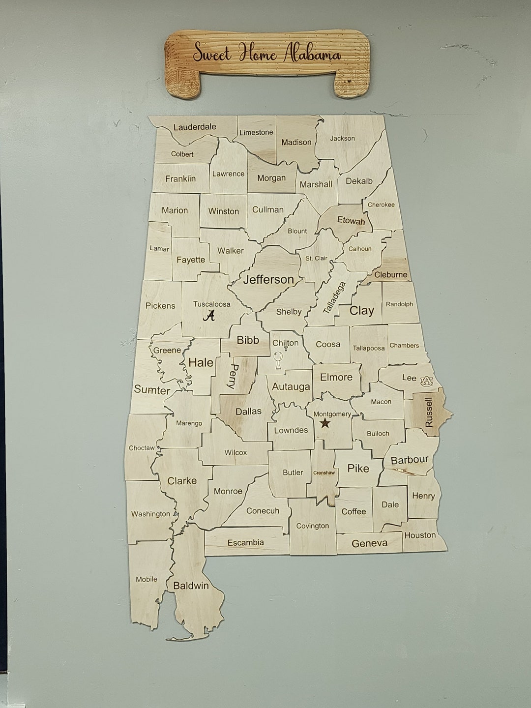 5' X 3' State of Alabama Map (file) - Etsy