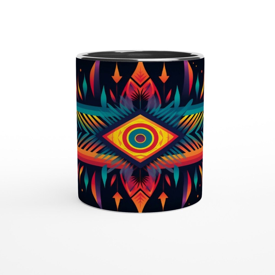 The Third Eye Vibrant Ayahuasca Inspired Mugs for Mindful Sipping White ...