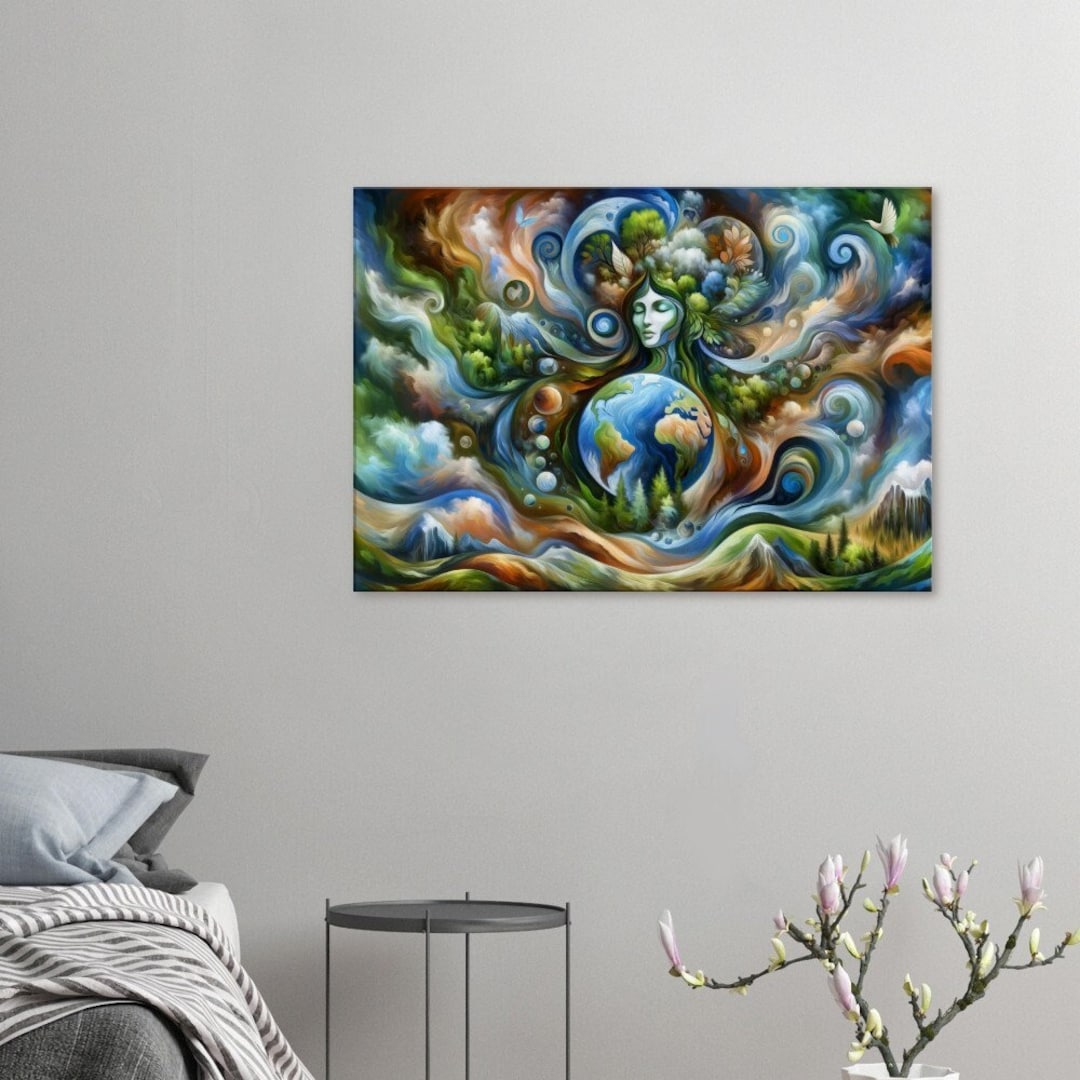 Canvas - Embrace Mother Earth Colorful Painting Gaia Vibrant Patterns ...