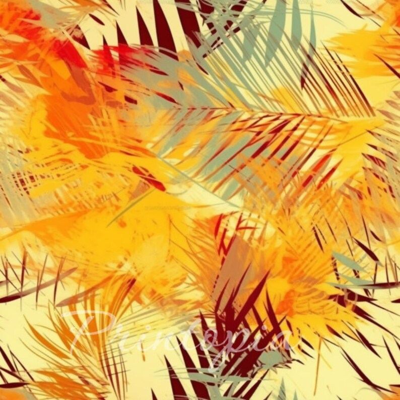 16 Tropical Leaves Digital Patterns Exotic Palm Colors Digital Paper ...