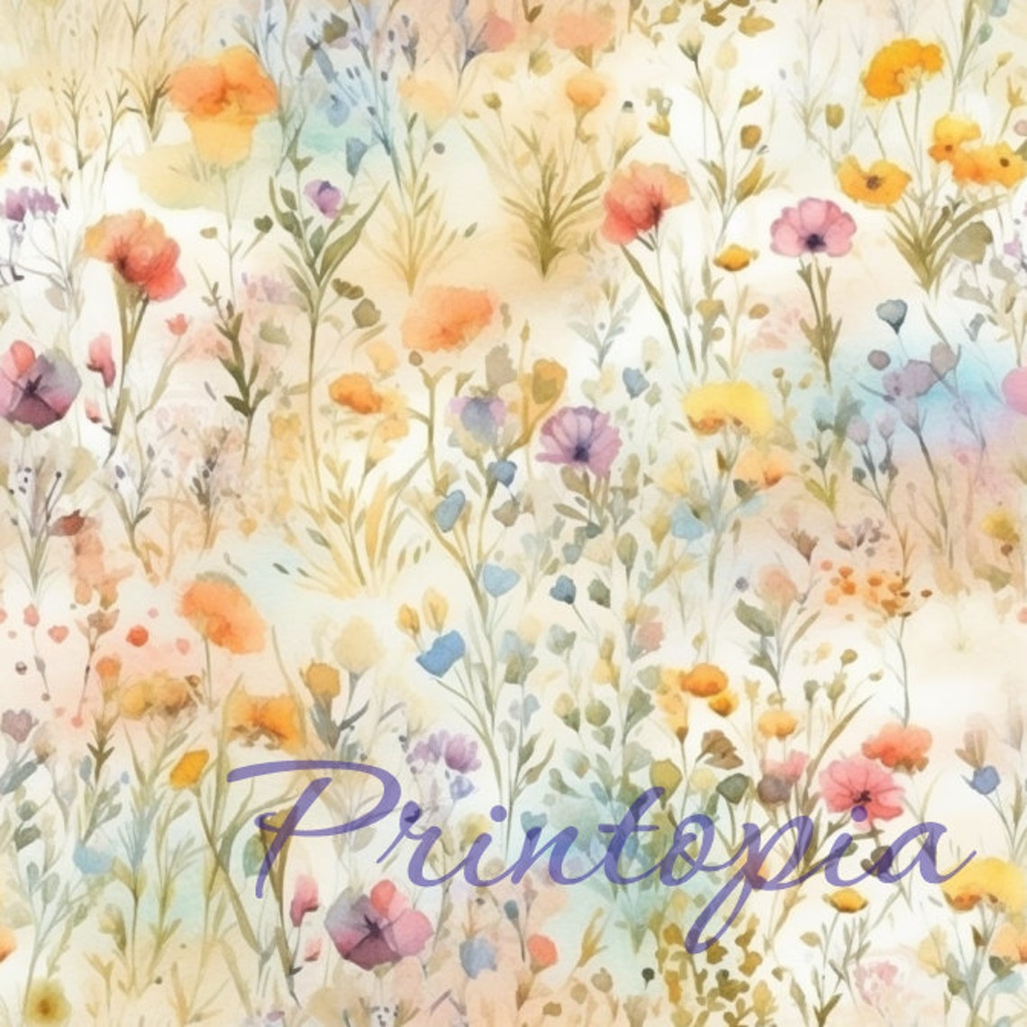 Wildflowers Digital Paper SEAMLESS Watercolor Wildflower Patterns 12 ...