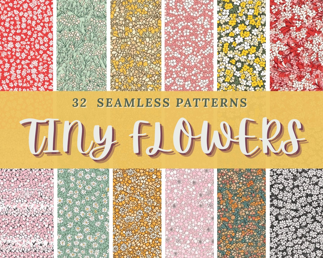 Floral Digital Paper Miniature Flower Pattern Tiny Seamless Flower ...