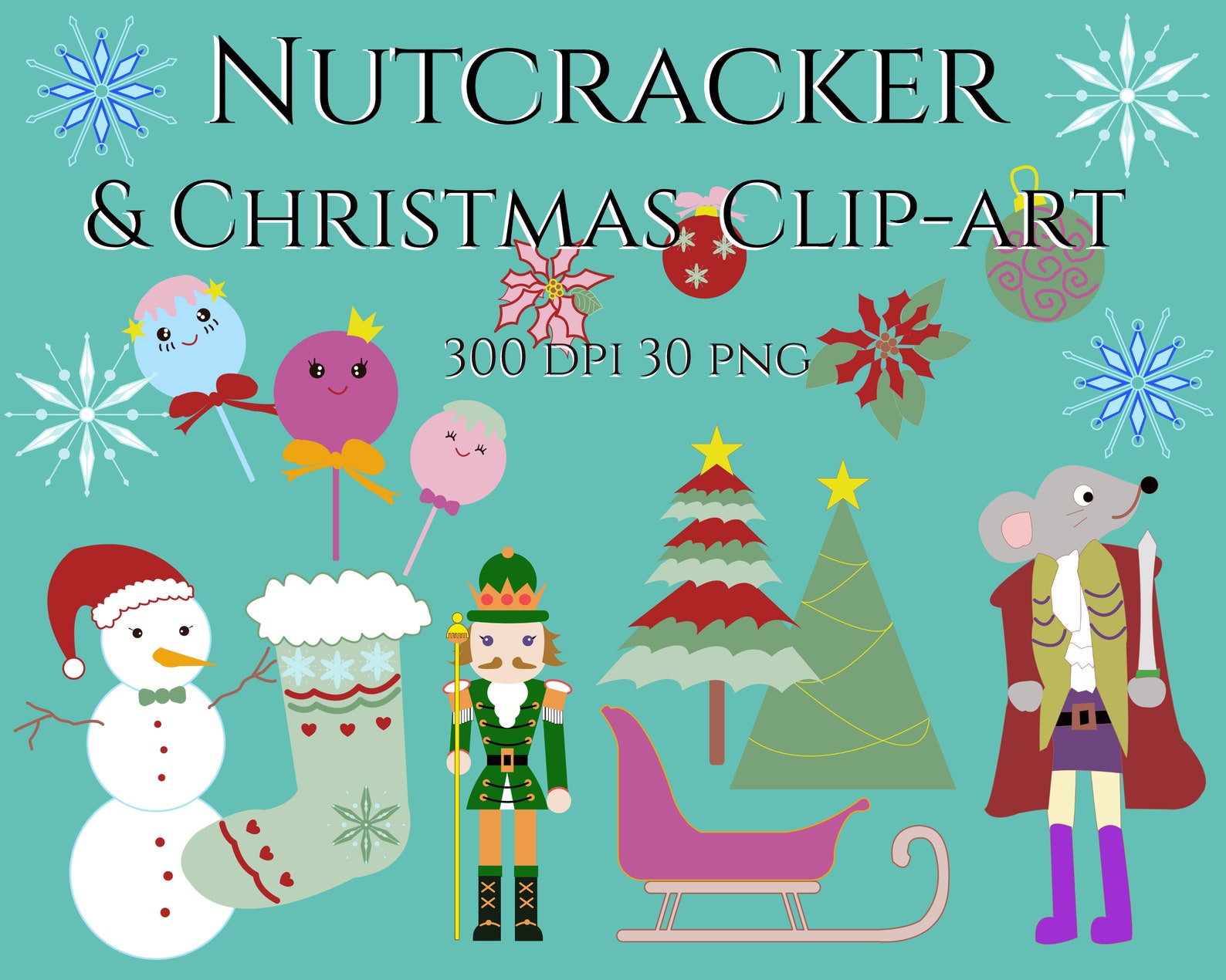 Nutcracker Christmas Clipart Christmas PNG Nutcracker Clipart Bundle ...