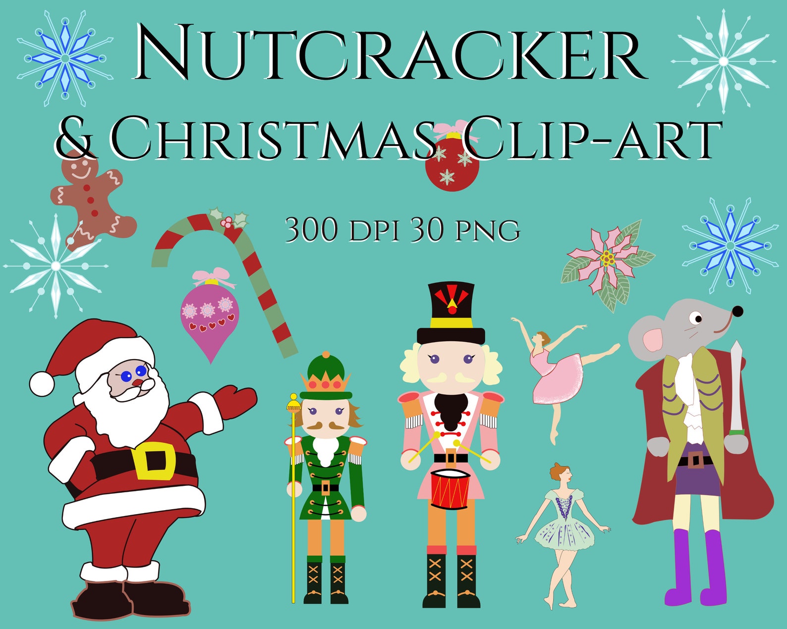 Nutcracker Christmas Clipart Christmas PNG Nutcracker Clipart Bundle ...