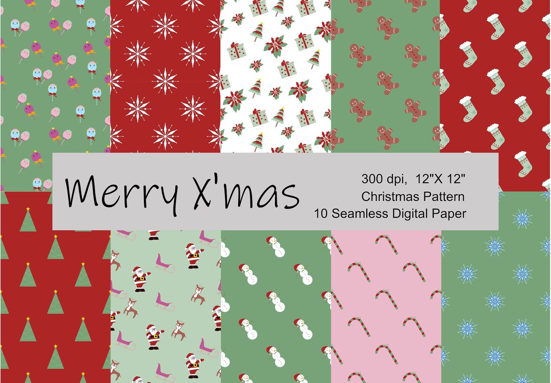 Christmas Digital Paper, Holiday Scrapbook Papers, Snowflake Wallpaper ...