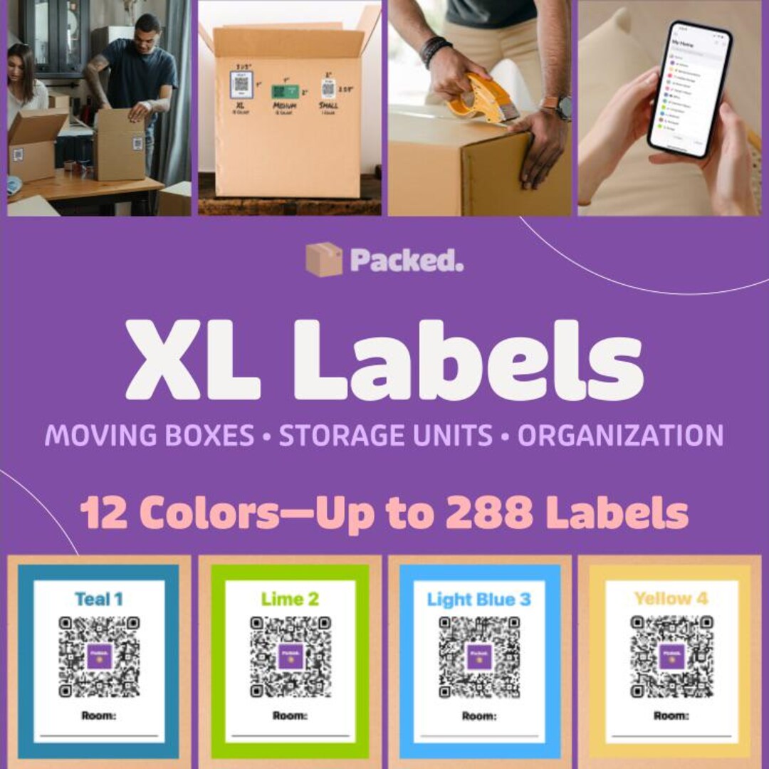 Sticker Moving Labels With QR Code for Storage Home Planner ...