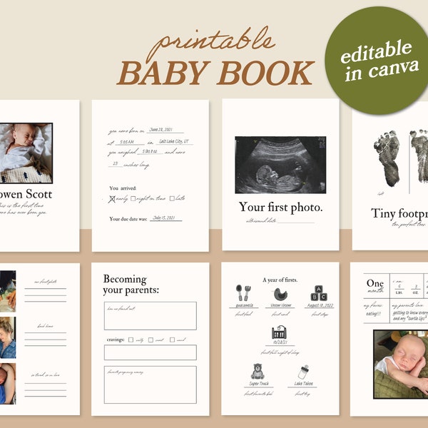 Printable Baby Book - Etsy
