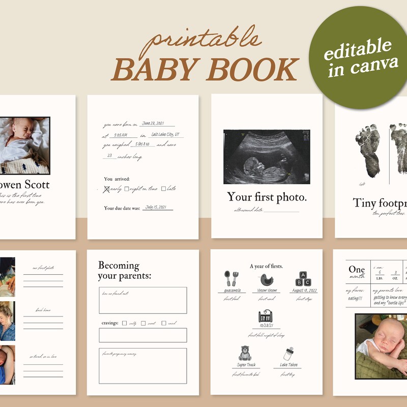 Printable Baby Book - Etsy