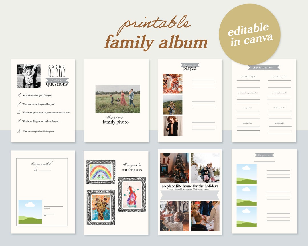 Printable Family Album - Etsy