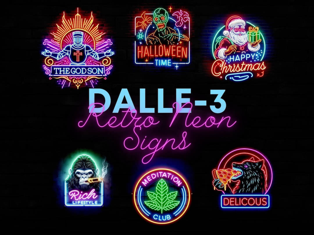 Dall-e3 & Chatgpt Prompt Guide | Custom Retro Neon Signs With ...
