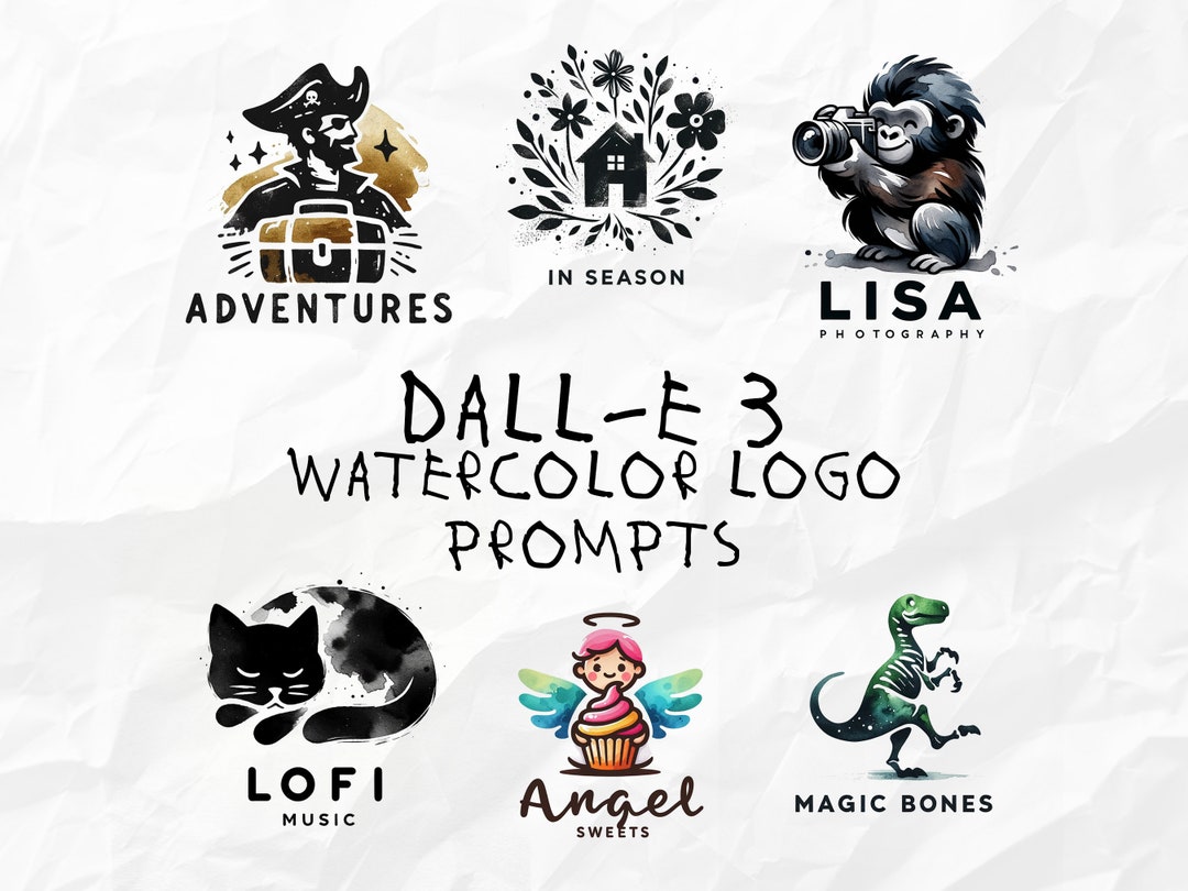 Dalle-3 Prompts for Custom Watercolor Logos With Customizable Text ...