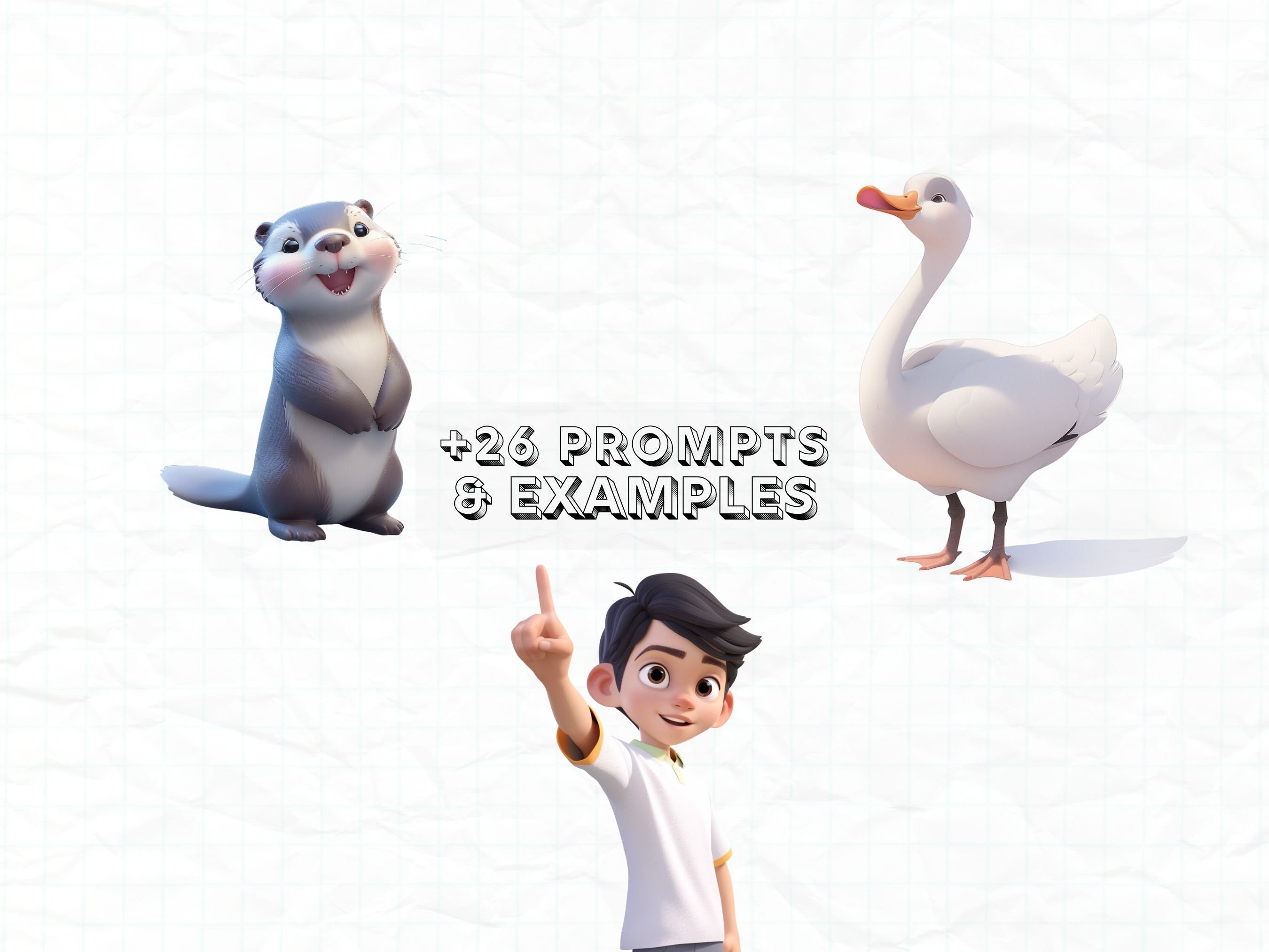 Midjourney Prompts for Cartoon 3D Character Clipart - Etsy