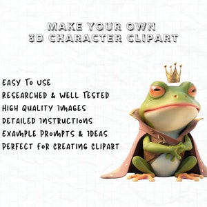 Midjourney Prompts for Cartoon 3D Character Clipart - Etsy