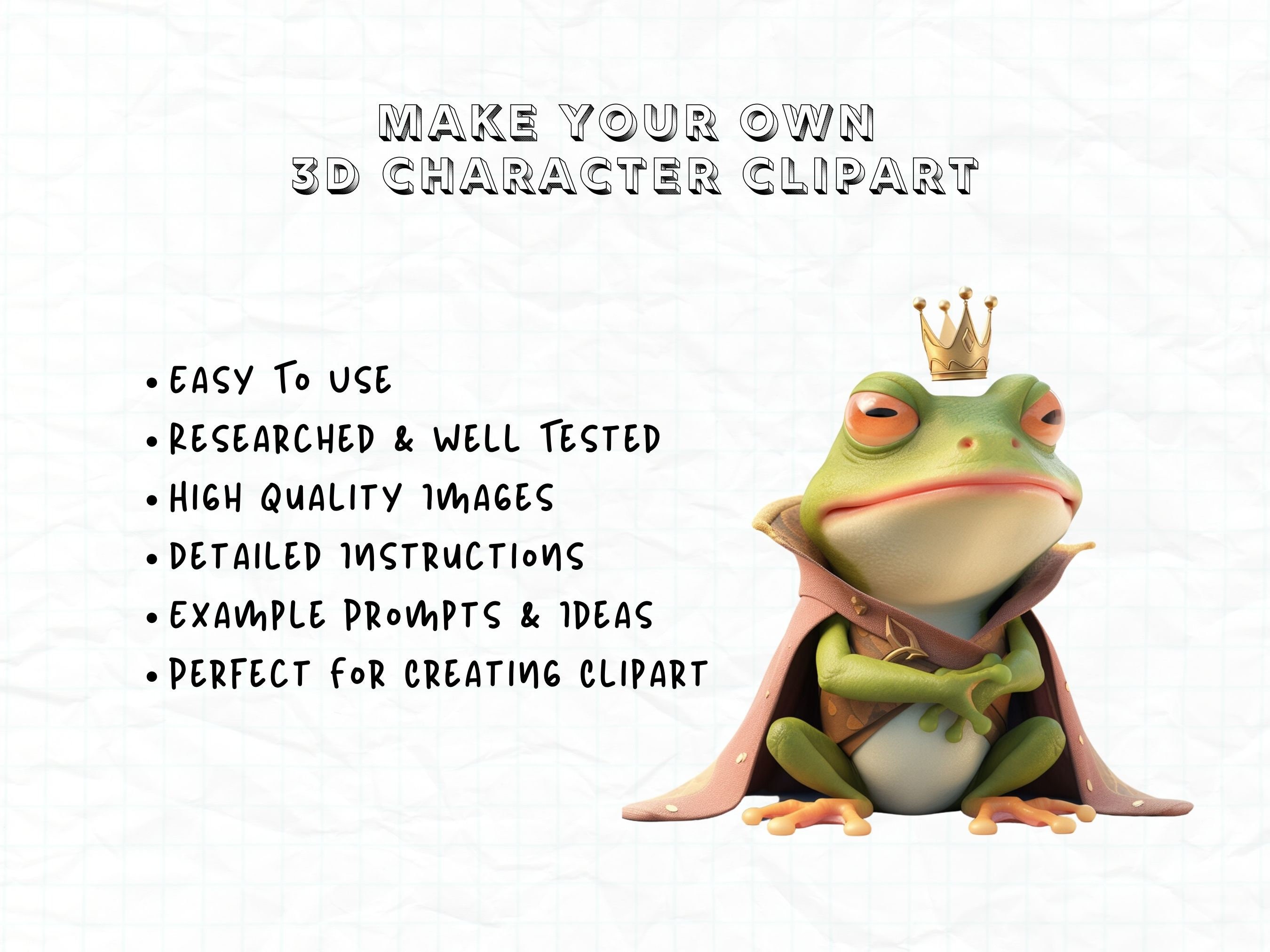 Midjourney Prompts for Cartoon 3D Character Clipart - Etsy