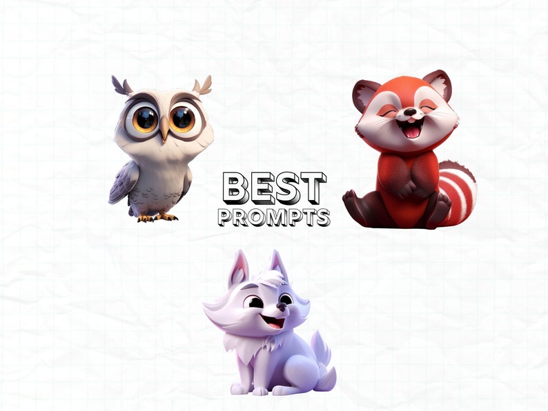 Midjourney Prompts for Cartoon 3D Character Clipart - Etsy