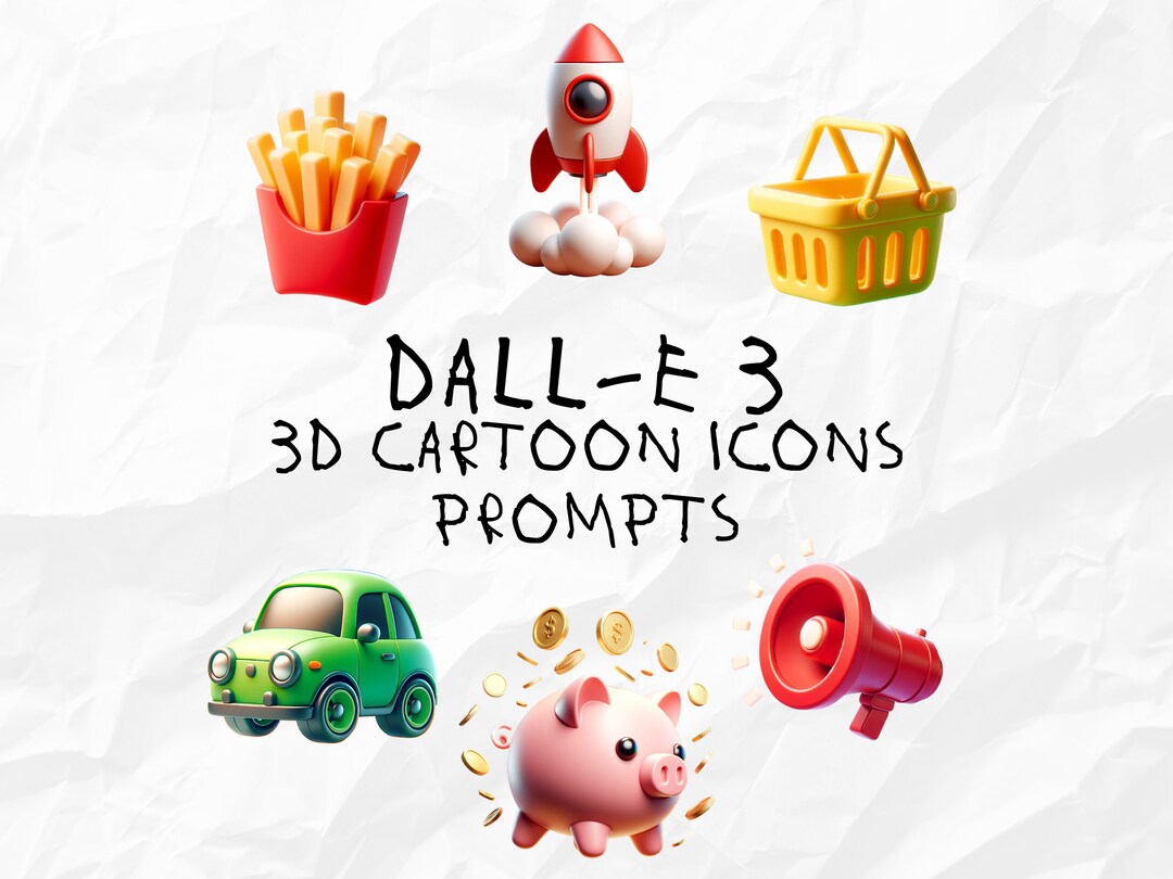 Dall-e3 & Chatgpt Prompt Guide | Cute Cartoon 3D Icons With Text, Free ...