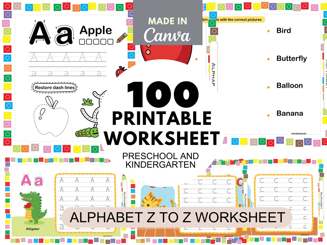 Ready to Print 100 Printable Preschool Curriculum Learning Alphabet ...