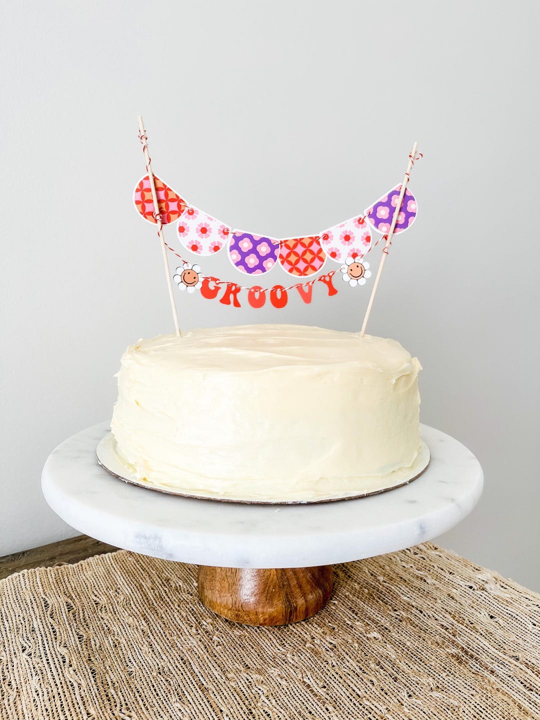 Groovy Cake Banner - Etsy