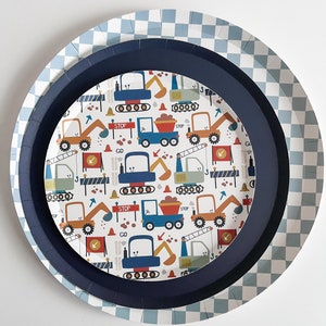 Checkered Blue Plate, XL (set of 8) - Etsy