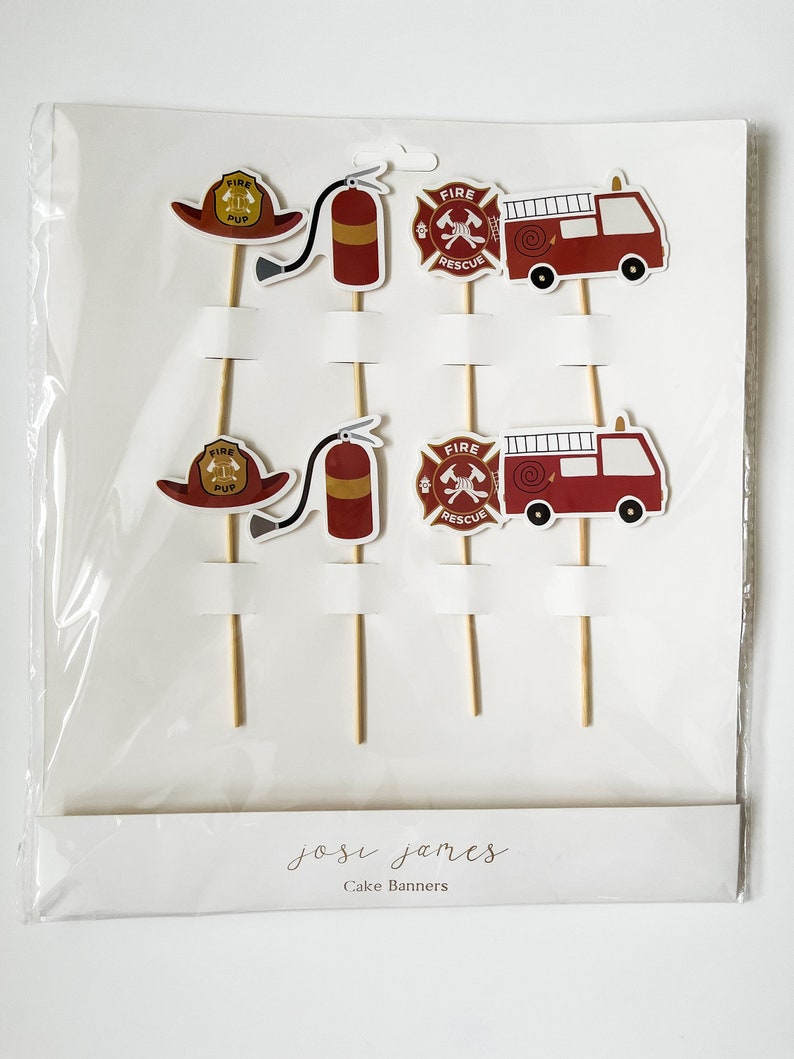Fire Truck Toppers (8 Count) - Etsy