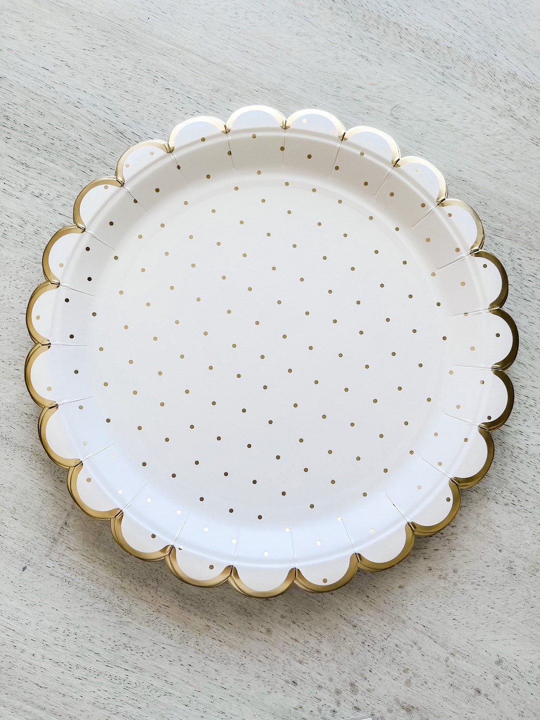 Scalloped Polka Dot Plate - Etsy