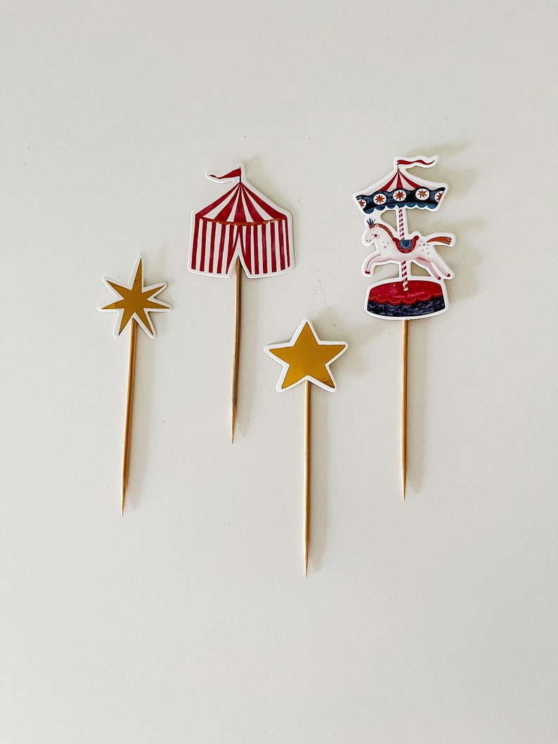 Carnival Cupcake Toppers - Etsy