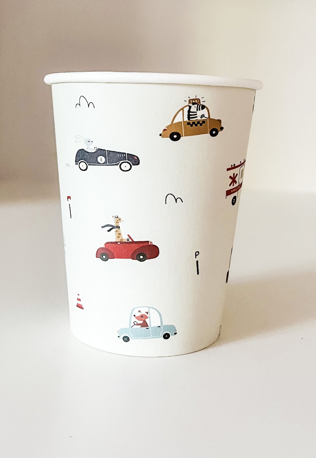 Car Paper Cups (pack of 8) - Car Birthday Party and Baby Shower - Car ...
