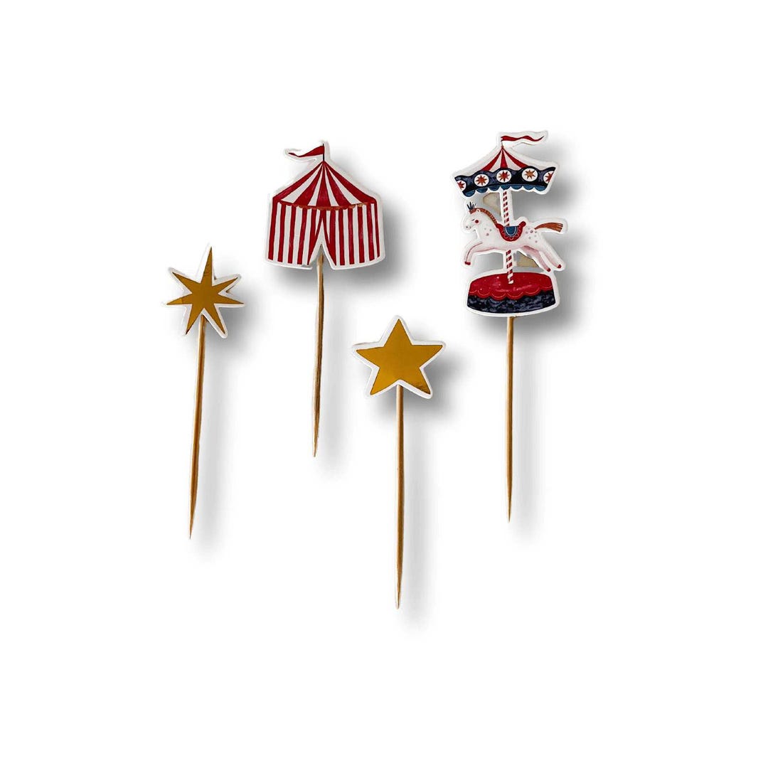 Carnival Cupcake Toppers - Circus Toppers 8pcs - Etsy
