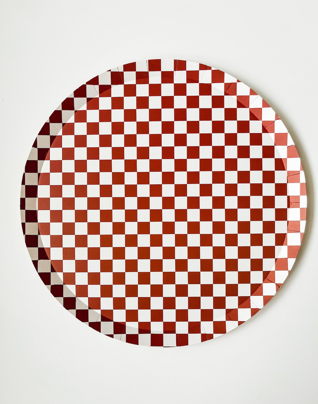 Checkered Red Plate, XL (set of 8) - Etsy