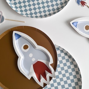 Checkered Blue Plate, XL (set of 8) - Etsy