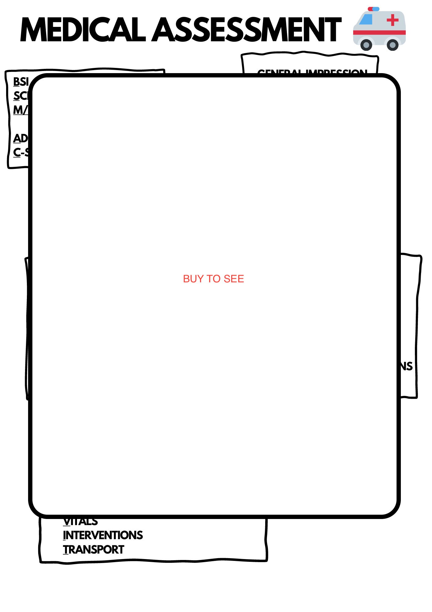 EMT Medical Assessment Template - Etsy