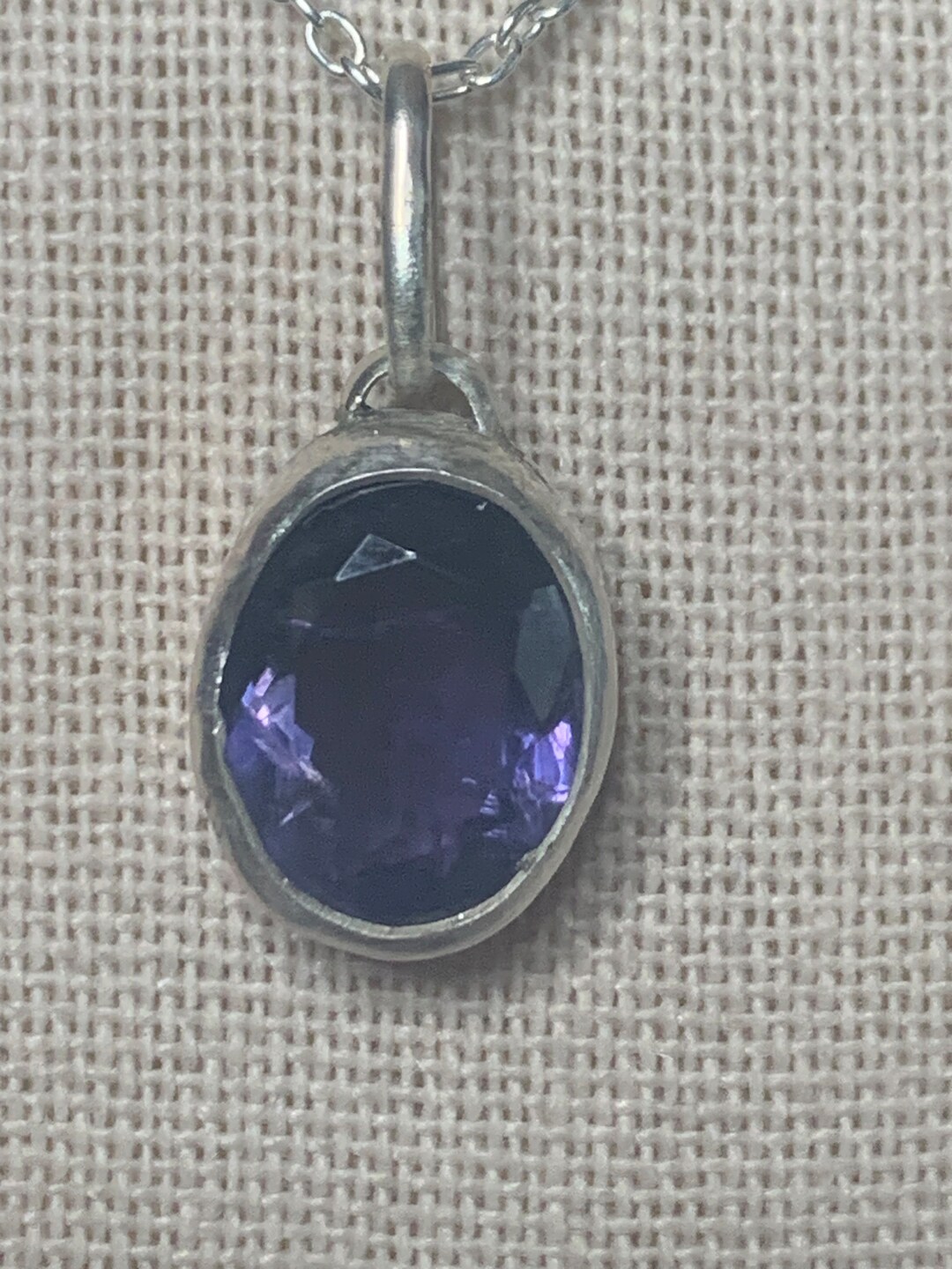 Iolite Pendant. 4.30 Cts. Set in an Handmade, Sterling Silver, Setting ...