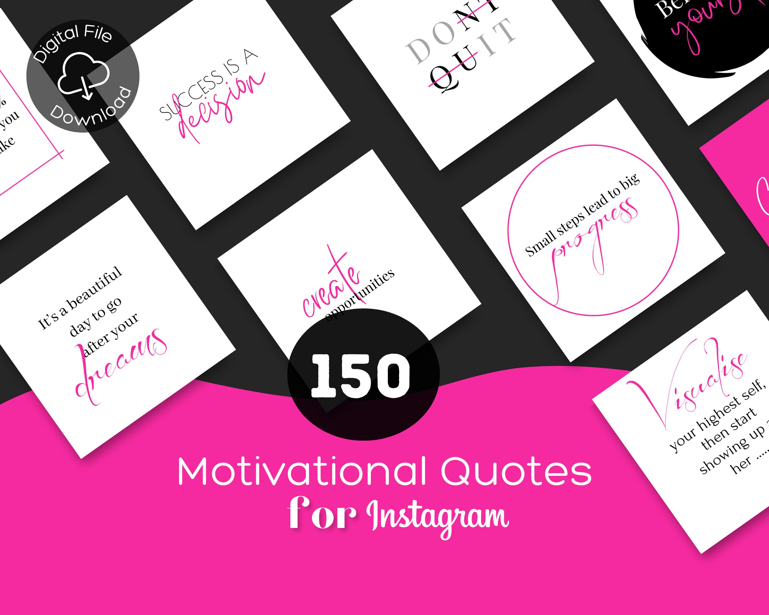 150 Hot Pink Motivational Quotes Instagram | Inspirational Social Media ...